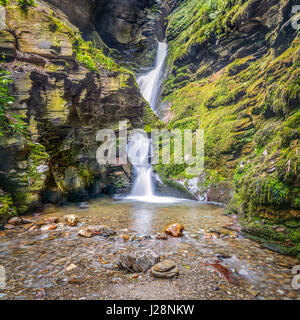 St Nectan's Kieve waterfall in St Nectans Glen, Near Tintagel Stock ...