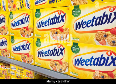 Weetabix display on supermarket shelf. UK Stock Photo - Alamy