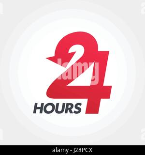 Red Number 24 on white background design illustration Stock Vector ...