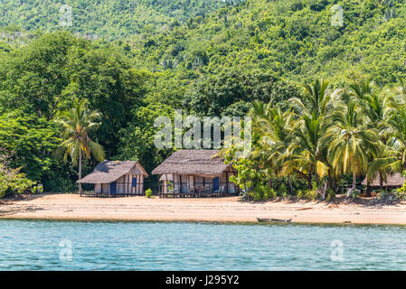 View of the Lokobe Strict Nature Reserve on Nosy Be Island from a boat ...