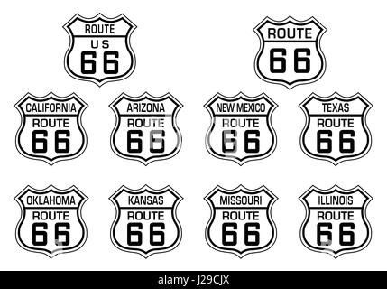 California US Route 66 badge Stock Photo - Alamy