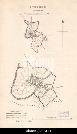 EVESHAM borough/town plan. BOUNDARY REVIEW. Worcestershire. DAWSON 1837 ...