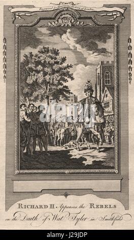Death of Wat Tyler at Smithfield, London, 15th June 1381. Tyler was the ...