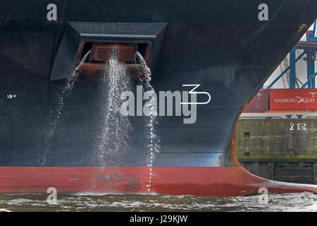 A close - up view of a ship's anchor housed in it's hawse pipe Stock ...