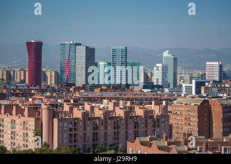 Spain , Barcelona Province, Hospitalet de Llobregat City Skyline Stock ...
