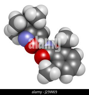 Isoxaben herbicide molecule. 3D rendering. Atoms are represented as ...