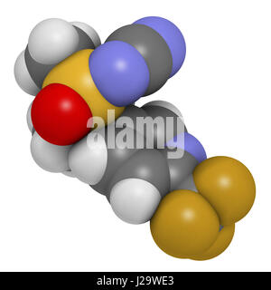 Sulfoxaflor insecticide molecule. Stylized skeletal formula (chemical ...