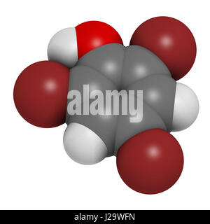 Tribromophenol (TBP, 2,4,6-Tribromophenol) molecule. Used as fungicide ...