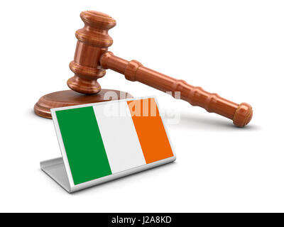 Wooden Mallet and Irish flag (clipping path included Stock Photo - Alamy