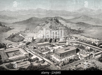 Classical antiquity. Treasuries at Olympia. Altis or sanctuary. Small ...