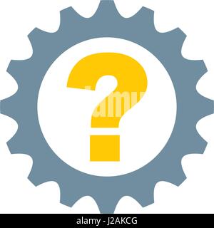 gear machine with question isolated icon Stock Vector Image & Art - Alamy