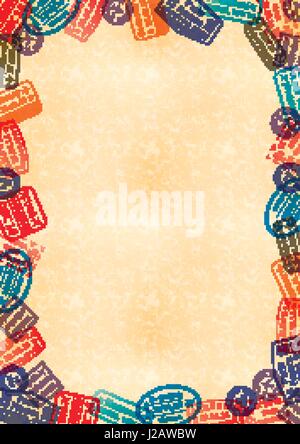 Vector border frame made of colorful wooden pencils on graphing paper ...