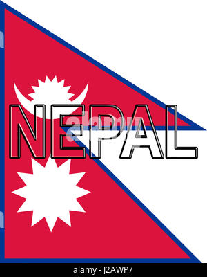 Nepal sign symbol, national flag waving texture background, Nepalese ...