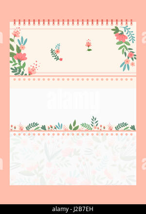 Diary design with flower patterns Stock Photo - Alamy