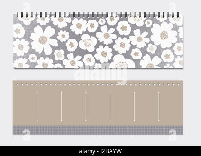 Diary design with flower patterns Stock Photo - Alamy
