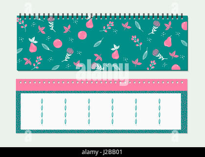Diary design with flower patterns Stock Photo - Alamy