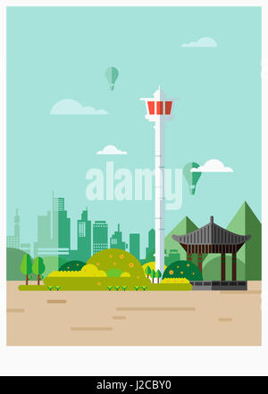 View of Korean landmark in Busan Stock Photo - Alamy