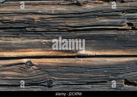 Grey Old Log Cabin Wall Texture. Dark Rustic House Log Wall. Horizontal ...