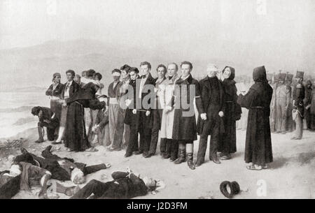 Execution of Jose Maria Torrijos, 19th century illustration Stock Photo ...