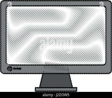 color blurred stripe lcd monitor with blue screen Stock Vector Image ...