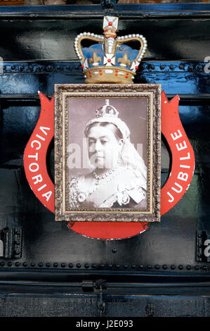 Photograph of Queen Victoria on the Restored CPR Engine 374 at the ...