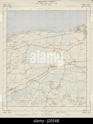 Vintage Ordnance Survey OS map sheet TR16 Whitstable Herne Bay 1960 old ...