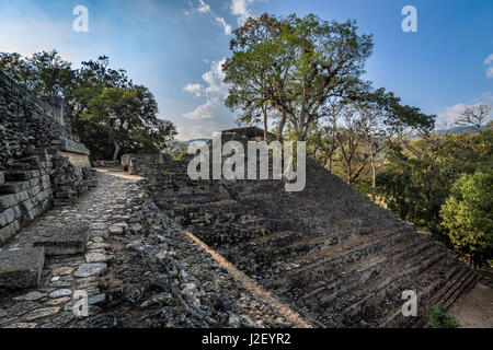 Temple at the Acropolis at the Copan Mayan Ruins, Copan Ruinas ...