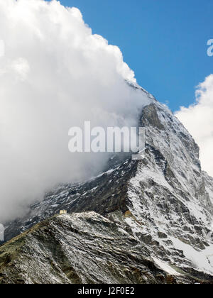 Switzerland, Zermatt, Hornli Hut, base camp on Matterhorn for climbing ...
