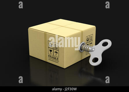 Close package with Winding key. Image with clipping path Stock Photo ...