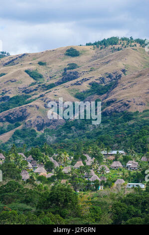 Traditional village of Navala in the Ba Highlands of Viti Levu, Fiji ...