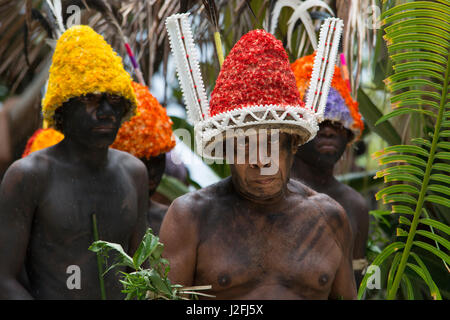 Republic of Vanuatu, Torres Islands, Loh Island. Ceremonial dancers in ...