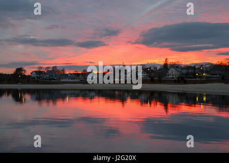 Onset Beach at sunset, Onset, Wareham, Massachusetts, USA Stock Photo ...