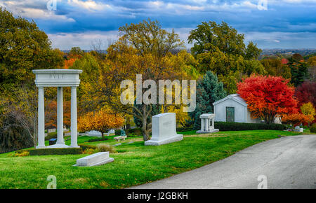 Autumn at Crown Hill National Cemetery, Indianapolis, Indiana. (Large ...