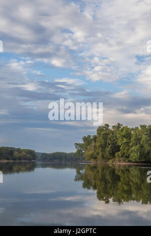 USA, Ogle County, Illinois, Rock River and reflected sky Stock Photo ...