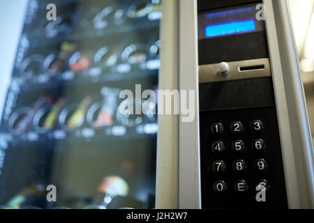 Vending machine keyboard on operation panel. Self-used technology and ...