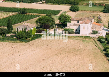 Farms Fields of the South of France. Sunny summer day. Agricultural ...