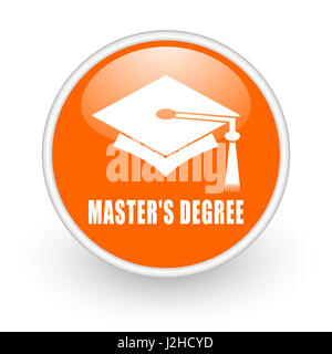 Master's degree icon. Internet button on white background Stock Photo ...