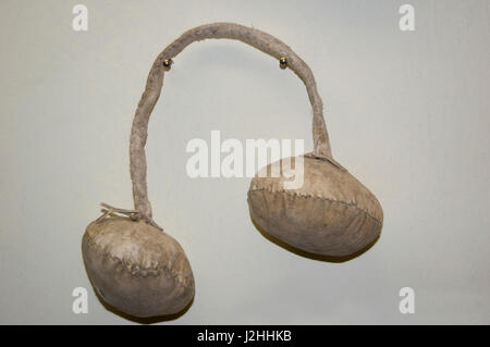 Shinny game balls on display at the Three Affiliated Tribes Museum on ...