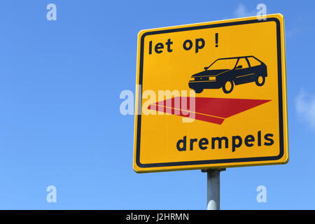 Dutch road sign: speed bumps Stock Photo - Alamy