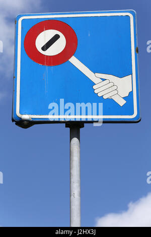 Dutch road sign: crossing guards Stock Photo - Alamy