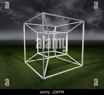 Projection of a tesseract, a four-dimensional hypercube. Also called 8 ...