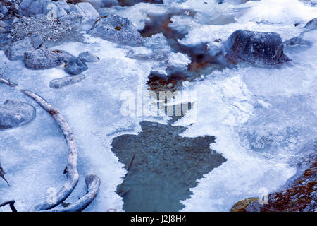 natural sculptural ice forms in the mountain brook Stock Photo - Alamy