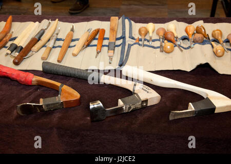 Contemporary wood carving tools used by the Coast Salish tribes to make ...