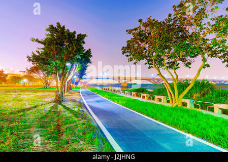 Yanping riverside park nature and walking path in Taipei Stock Photo ...