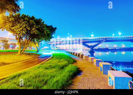 Yanping riverside park nature and walking path in Taipei Stock Photo ...
