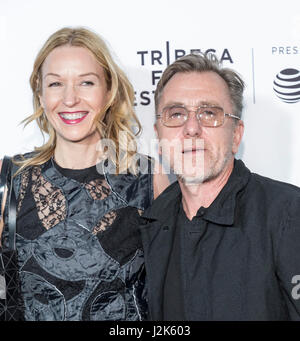 Tim Roth, Nikki Butler attend the 2017 Film Independent Spirit Awards ...