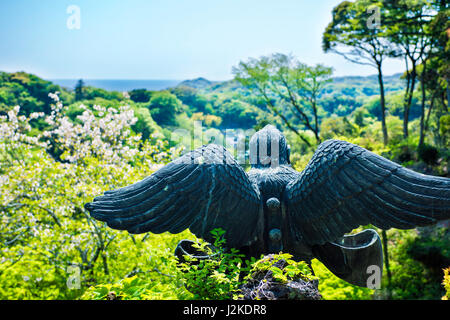 Tengu (a mythical creature from Japanese folklore) statues at Hanso-bo ...