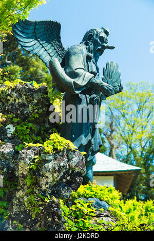 Tengu (a mythical creature from Japanese folklore) statues at Hanso-bo ...