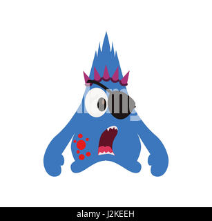 Scary Cool Monster Avatar - Animated Cartoon Character in Flat Vector ...