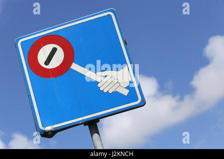 Dutch road sign: crossing guards Stock Photo - Alamy